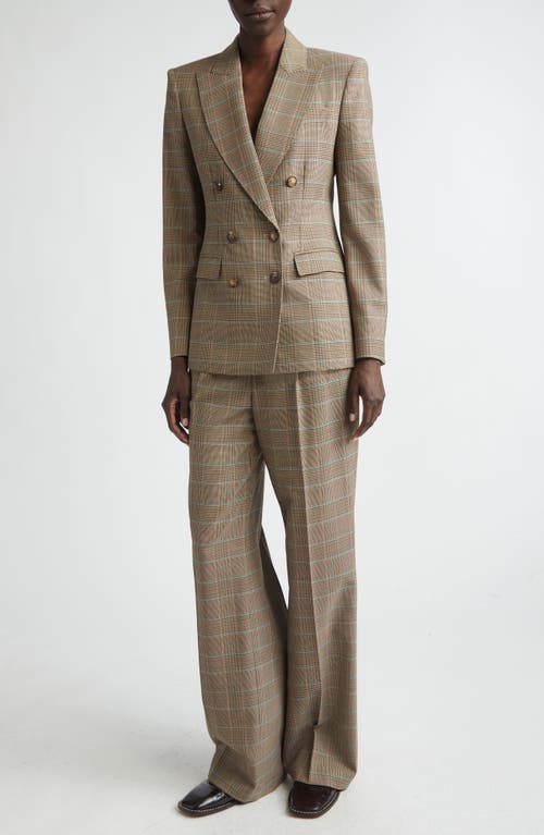 ETRO Etro Plaid Double Breasted Wool Blend Blazer